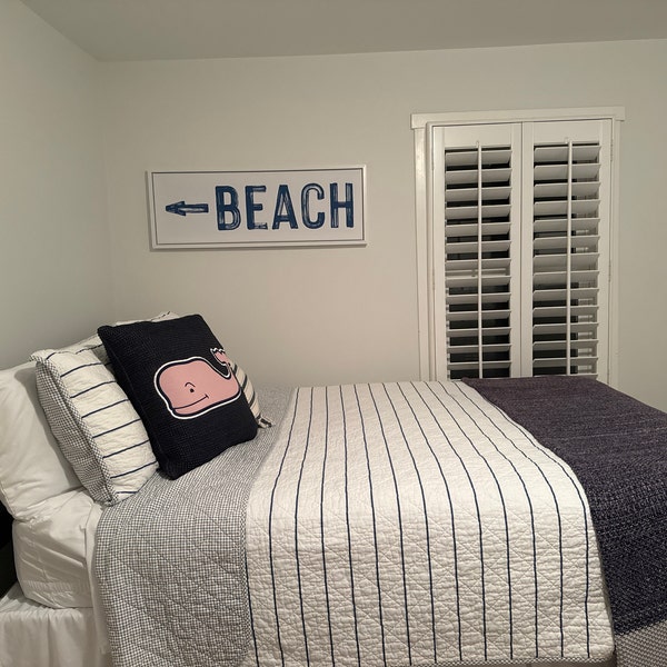 Large Beach Sign With Direction Arrow | Beach House Decor | Rustic ...