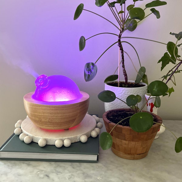 Willow | Glass Dome & Wood Grain Diffuser | Essential Oil Diffuser - Etsy