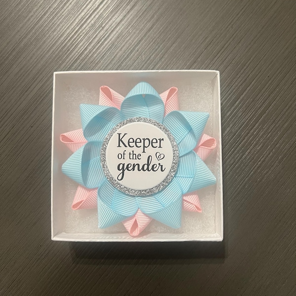 Gender Keeper Pin, Keeper of the Gender Pin, Pink and Blue Gender ...