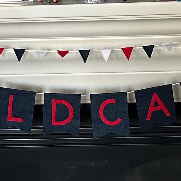 Personalized Name Felt Flag Pennant & Tassel Cake Topper Boho Handmade ...