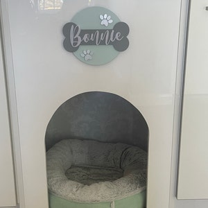 Personalised Dog / Puppy Wooden Name Plaque / Sign Paw - Etsy UK