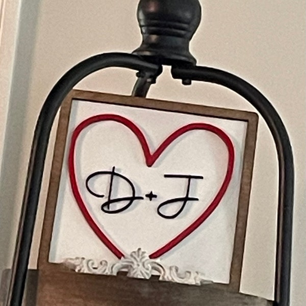 Personalized Initials Heart Sign - Valentines Heart With Initials ...