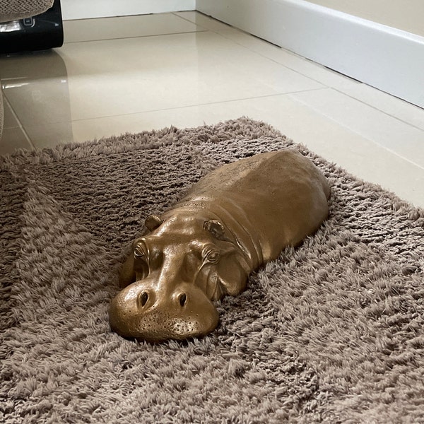 Resin Hippo Metal Garden Sculpture UK - Outdoor Bronze Anniversary Gift ...