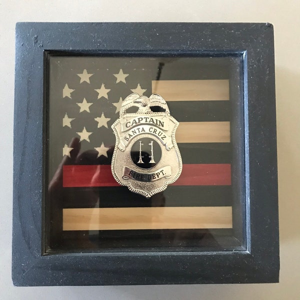 Thin Blue Line Badge Display Shadow Box - Etsy
