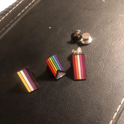 Progress Pride Flag Pin Enamel Badge Rainbow Inclusive Gay - Etsy