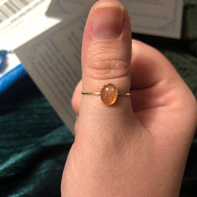 Sunstone Ring, Orange Sunstone, Gold Ring, Delicate Gold Ring, Stacking ...