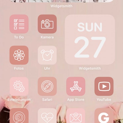 180 Ios 14 App Icons Pack Aesthetic, Neutral Colors, Pink, iPhone Icons ...