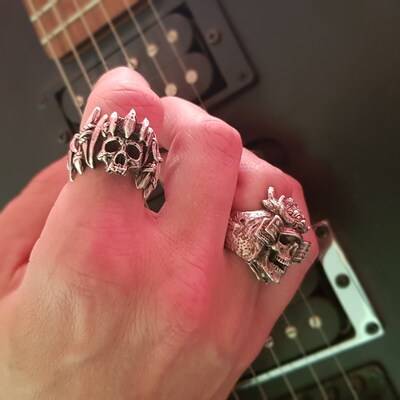 ASMODEUS handcarved Demon Skull Ring Men Ring - Etsy