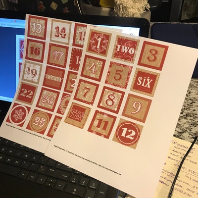 Printable DECEMBER DAILY NUMBERS Red With Black Digits 2, 1.5 and 1 ...