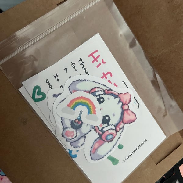 Kawaii Pixel Art Axolotl Vinyl Stickers - Cute 8 Bit Marine Animals Sea ...