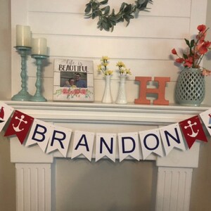 Nautical Name Banner, Nautical Customized Name Banner, Nautical ...