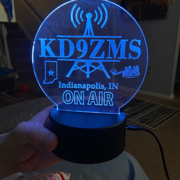 HAM Radio Callsign LED Edge Lit Sign (custom!) - Etsy