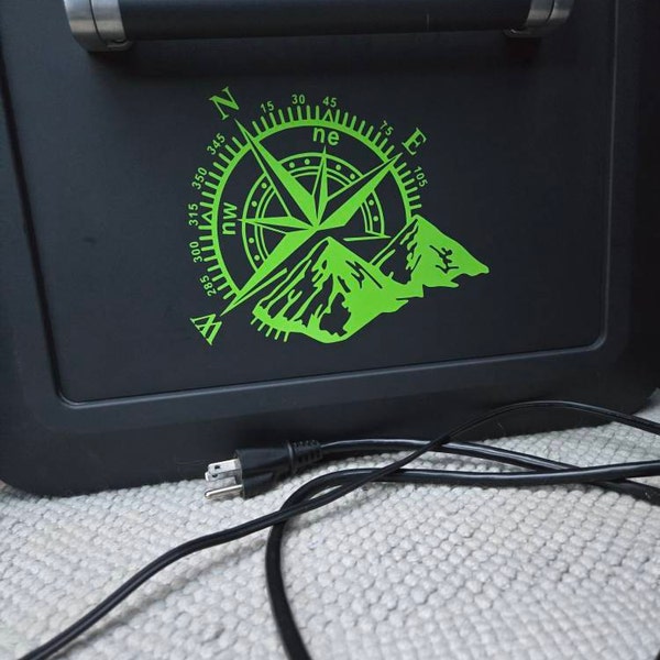 Compass With Mountains Decal | Mountain Decal | Adventure Decal ...