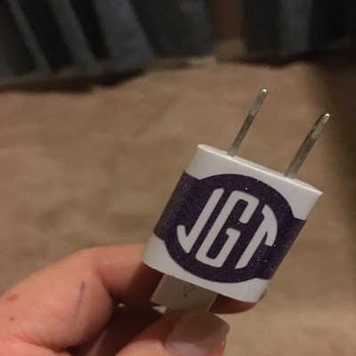 IPhone Charger Decal Charger Decal Monogram Phone Charger - Etsy