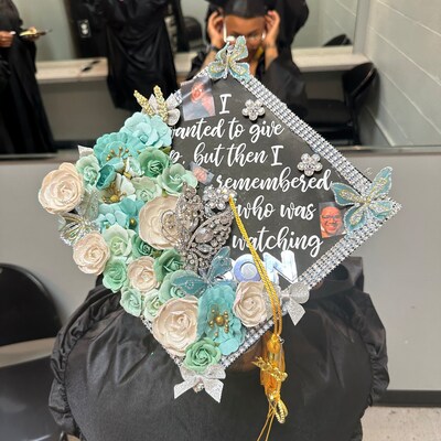 Printable Grad Cap Topper, DIY Graduation Cap Topper, Wanted to Give Up ...