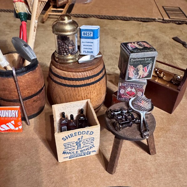 Miniature Checkers Game Board Collection With Checker Pieces Dollhouse ...