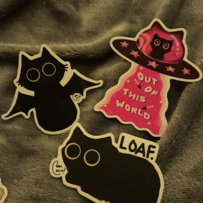 Matte Black Cat Loaf Sticker Cute Black Cats Cute Stickers Laptop ...