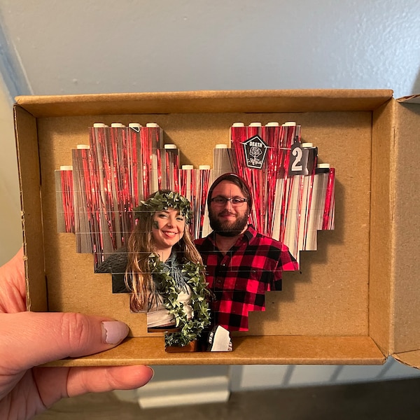 Medium Heart Photo Block Made From, LEGO® Bricks, Personalised, WHITE ...