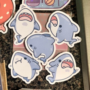 Cute Shark Sticker Set, Baby Shark Stickers - Etsy