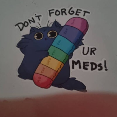 Anxiety Kitty Sticker Set Matte or Glitter Stickers - Etsy