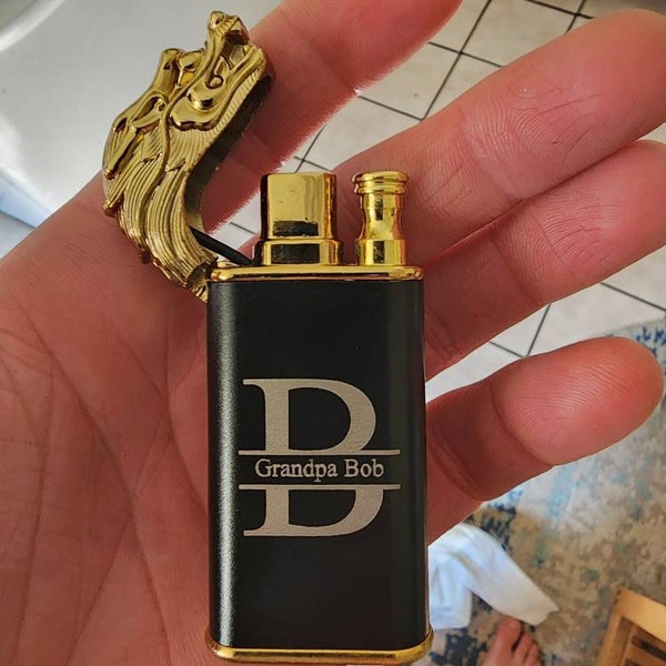 Personalized Dragon Lighter With Two Flames - Refillable Windproof ...
