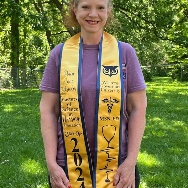 Custom Graduation Trimmed Stoles Sashes Design Decoration Silk Satin ...