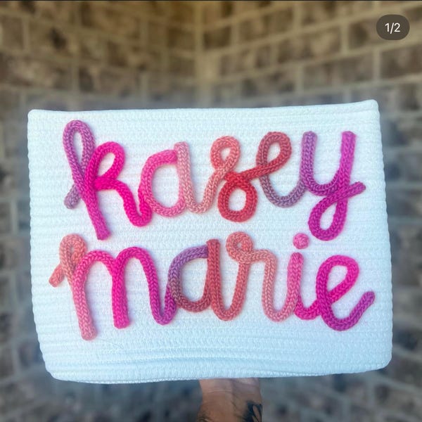 Personalized Name Basket (name Only) | Customized Rope Basket | Custom ...