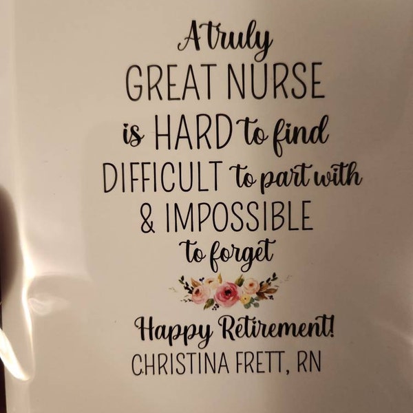 Personalized Nurse Retirement Card, Nurse Leaving Card, Registered ...
