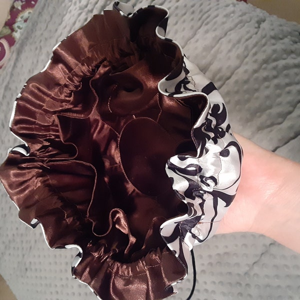 Satin Drawstring Jewelry Pouch With Eight Pockets Teal, Pink & Gold ...