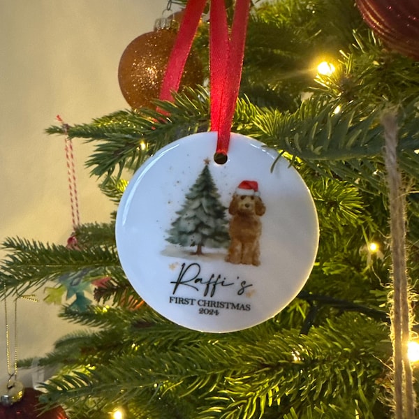 Personalised Dogs First Christmas Bauble, Puppy's 1st Xmas Tree ...