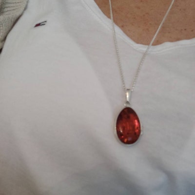 Baltic Amber Locket Necklace, Sterling Silver Locket Pendant, Photo ...