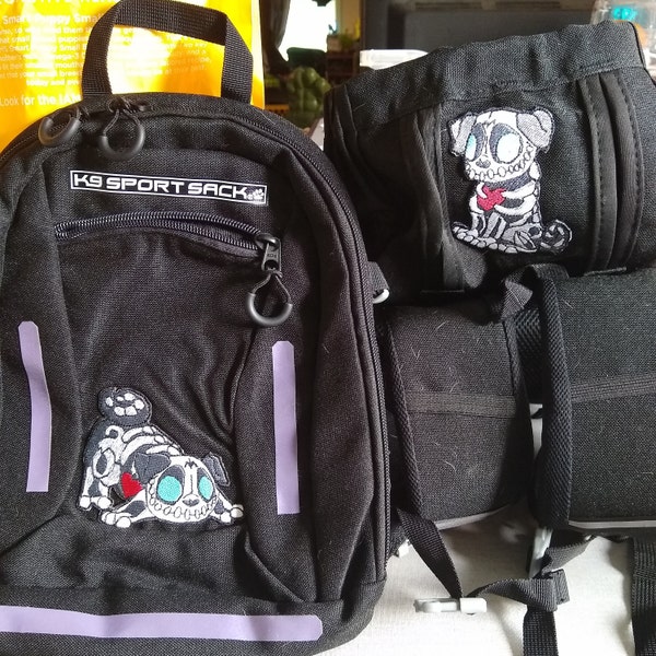 Skeleton Bone Dog Pug Iron on Patch - Etsy