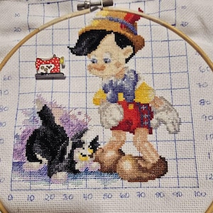 Pinocchio Digital Cross Stitch Pattern DMC Chart Embroidery Instant ...