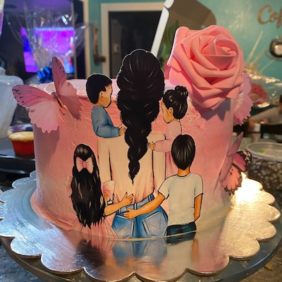 Mother Two Daughters and Two Sons Clipart, Mom 4 Kids Clipart, Mom Clipart, Mommy Clipart ...