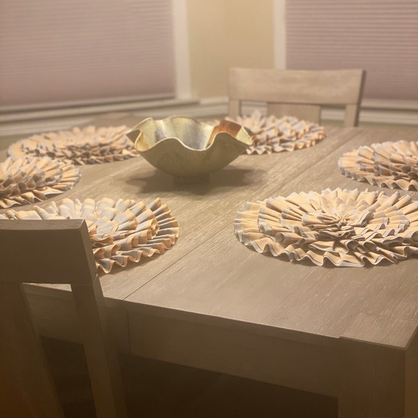 Custom Made to Order Ruffled Placemats Vintage Shabby Chic Floral Place ...