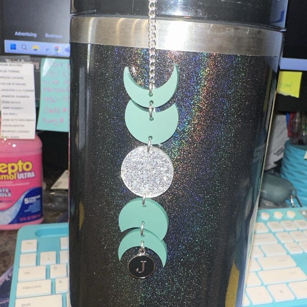 Short Tropical Monstera Stanley Straw Charm, Straw Dangle, Stanley ...