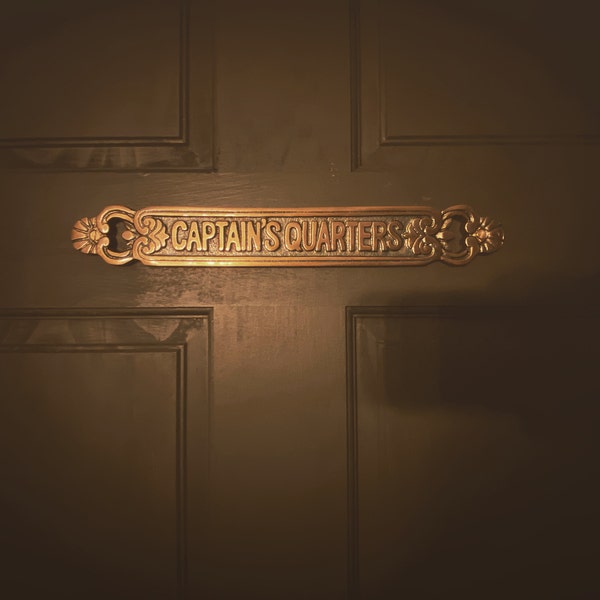 Nautical Door Signs - Captain’s Quarters - Solid Brass, Antique, or ...