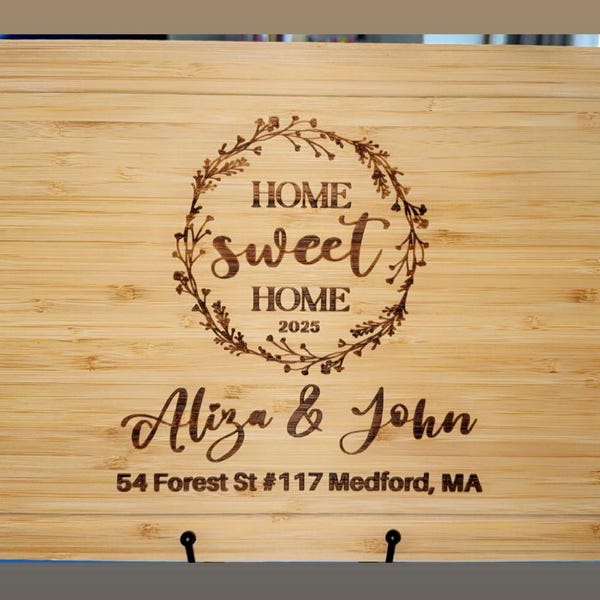 Personalized Home Sweet Home Cutting Board, Address Cutting Board ...