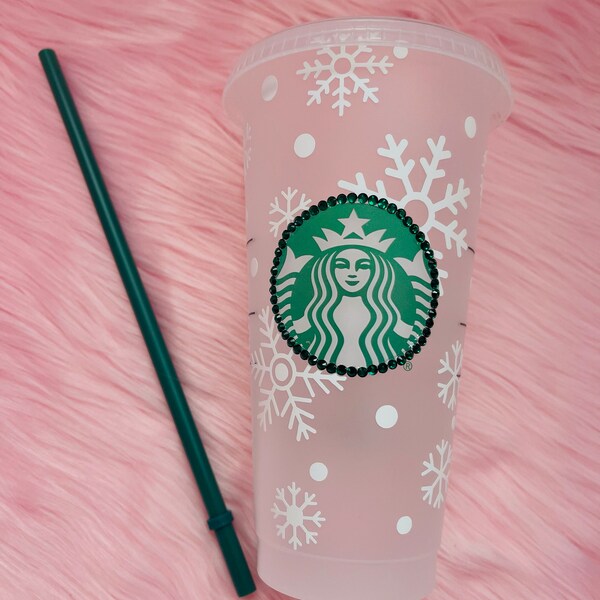 24oz Venti Cold Cup Starbucks Snowflake Svg, Starbuck Full Wrap Svg ...