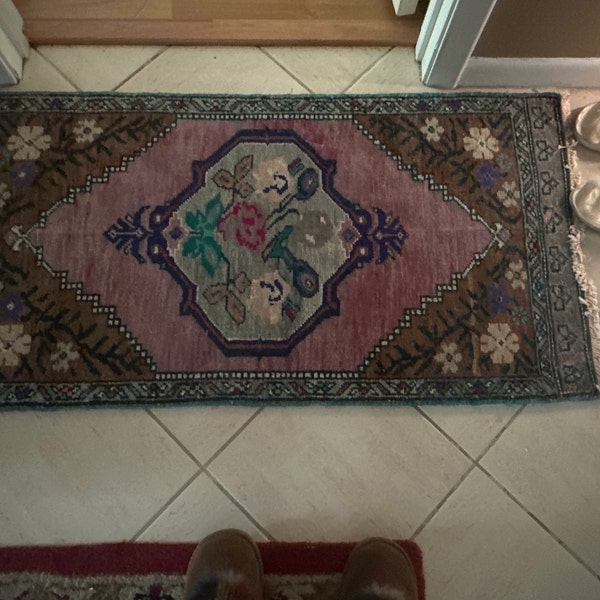 Red Color Runner, Turkish Runner 3x10, Handmade Rug, Vintage Red Runner ...