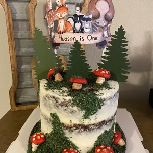 Woodland Cake Topper Forest Animals Cake Topper Straw Cake - Etsy