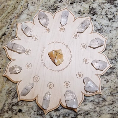 Sun Moon Crystal Grid Color Sun Moon Altar Decoration - Etsy