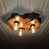 Olive Wood Rustic Light Fixture, Farmhouse Wooden Live Edge Chandelier ...