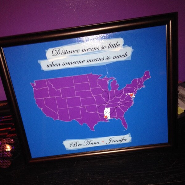 Digital File Map Long Distance Map Friendship Map Relationship Map ...