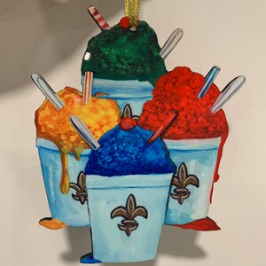 New Orleans Colorful Snoball, Snowball Ornament Made From Original Art ...