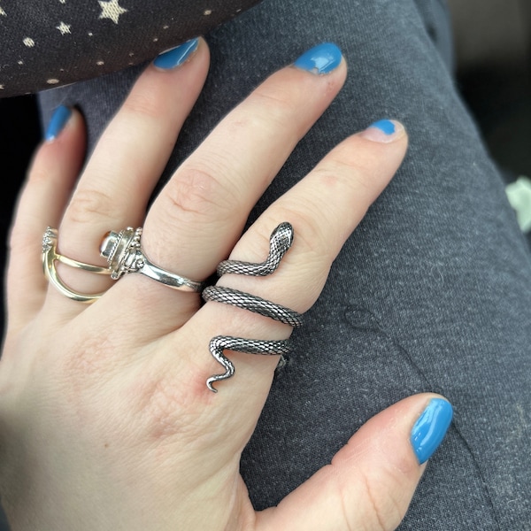 Snake Ring, Serpent Ring, Black Snake Ring ,snake Jewelry, Gothic Jewelry, Large Snake Ring ...