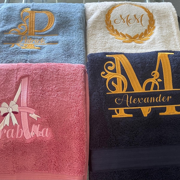 THICK Embroidered Bath Towel, Custom Towel, Personalized Towel ...