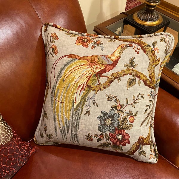 Set of 2 20" French Country Throw Pillow Covers, Bosporus Antique Red ...