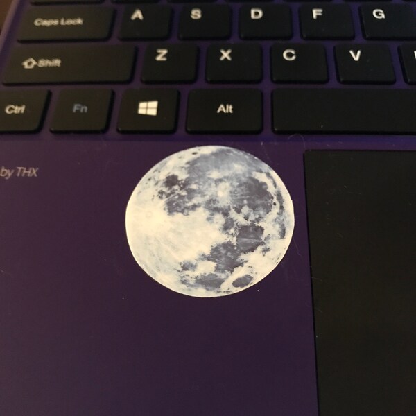 Moon Sticker | Full Moon Vinyl Sticker for Laptop | Car Decal Full Moon ...