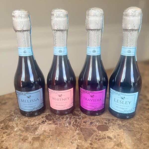 Custom Floral Prosecco Label, Prosecco Bottle Labels, Petals and ...